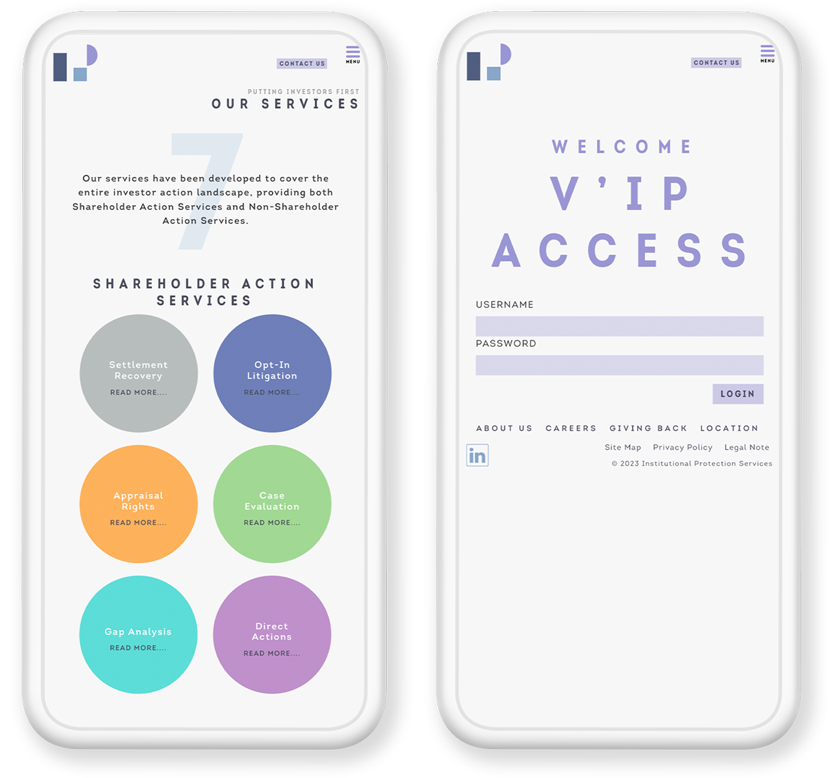 Content managed website - Institutional Protection Services - Pendulum